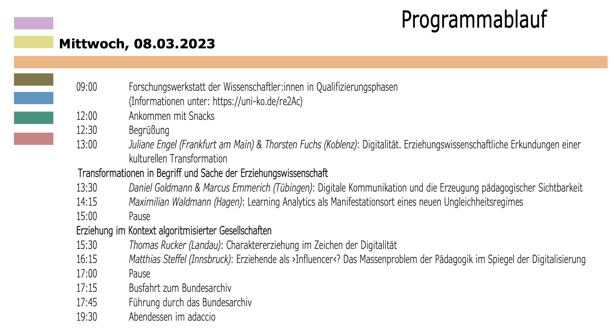 Programm der Sektionstagung | Universität Koblenz