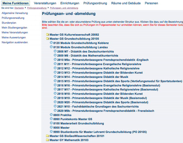 Prüfungsanmeldung | Universität Koblenz