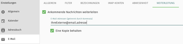 Mail-Weiterleitung einrichten | Universität Koblenz